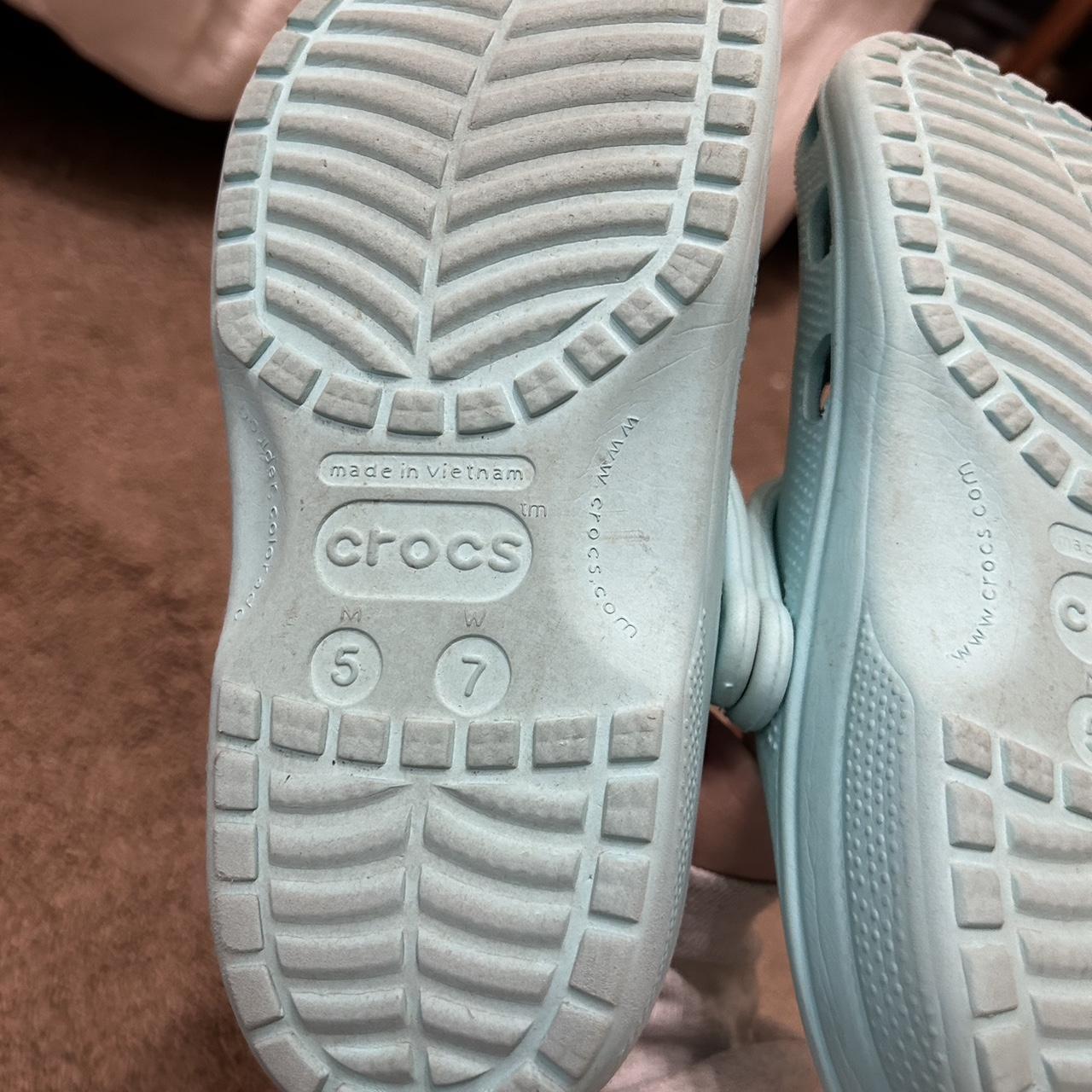 Light Blue Crocs Women’s 7 Men’s 5 #crocs #clogs... - Depop