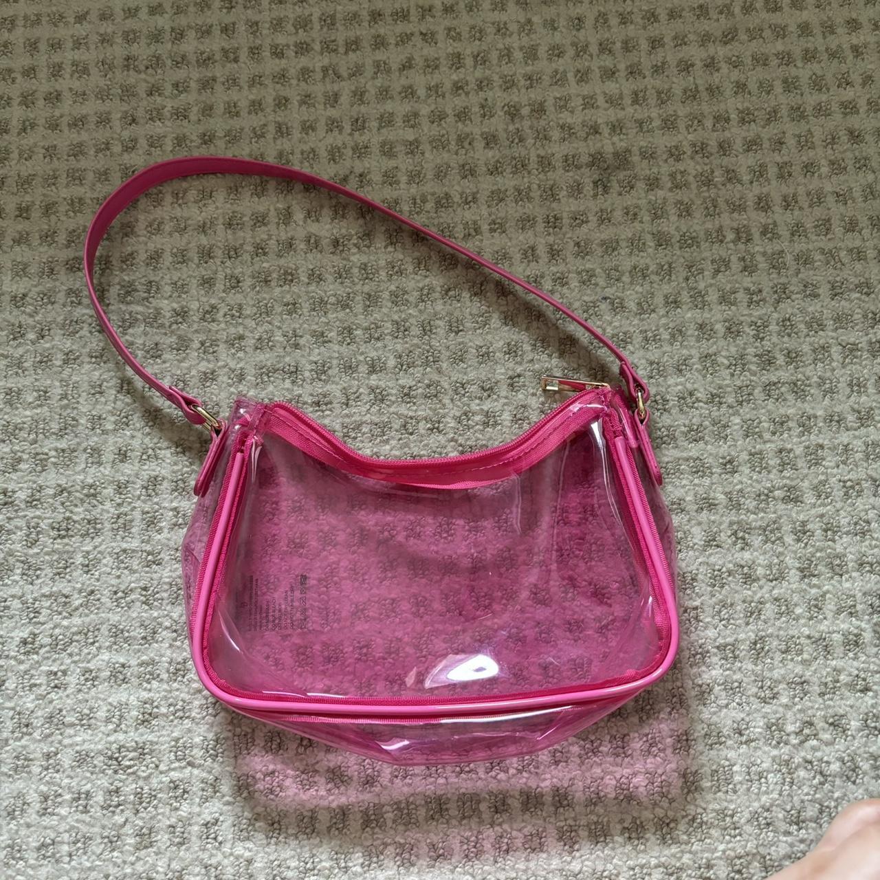 Pink clear see through bag perfect for concerts and... - Depop