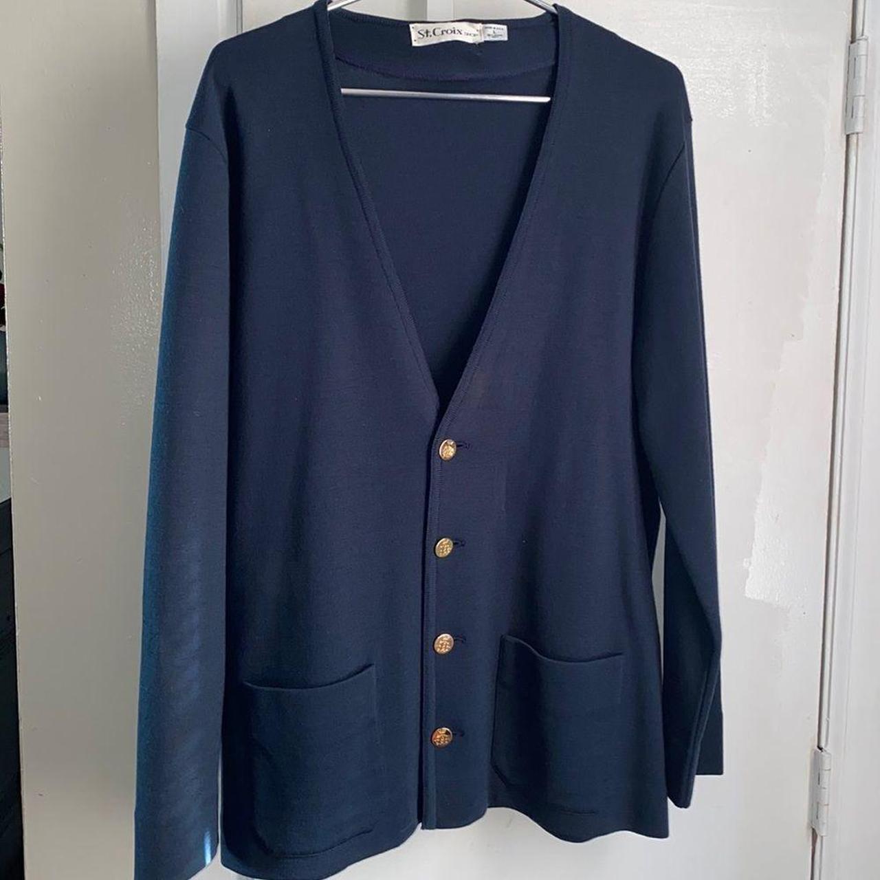 Men's Blue and Gold Cardigan | Depop