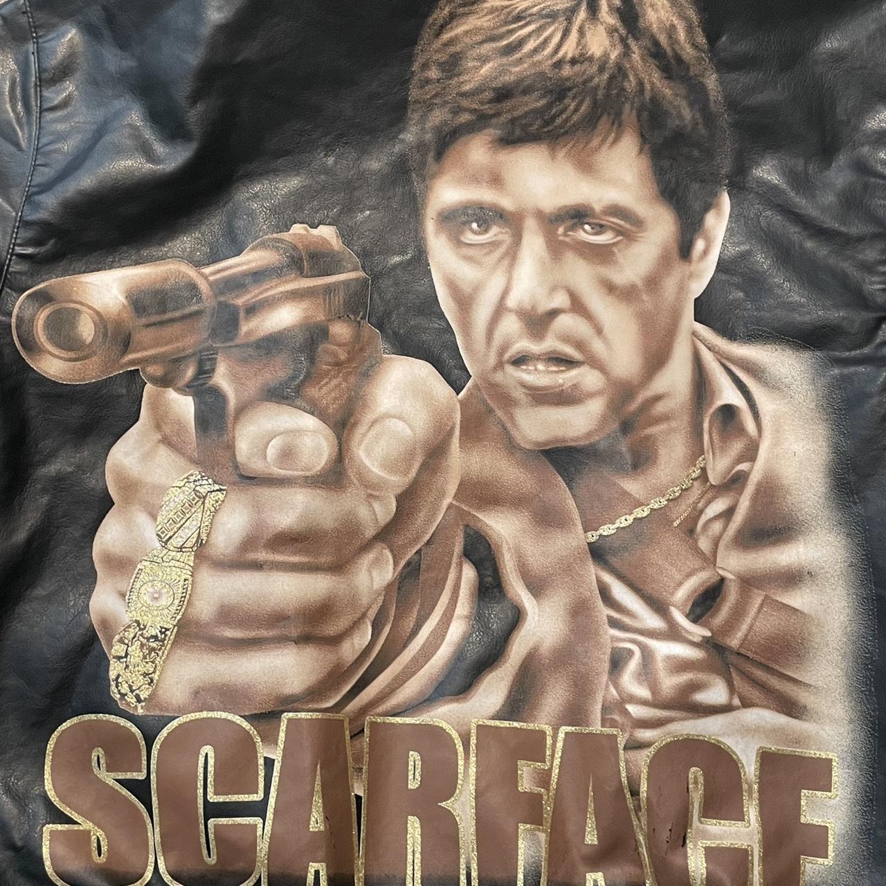 VTG Men’s SCARFACE Leather Jacket Size XL Zipper... | Depop