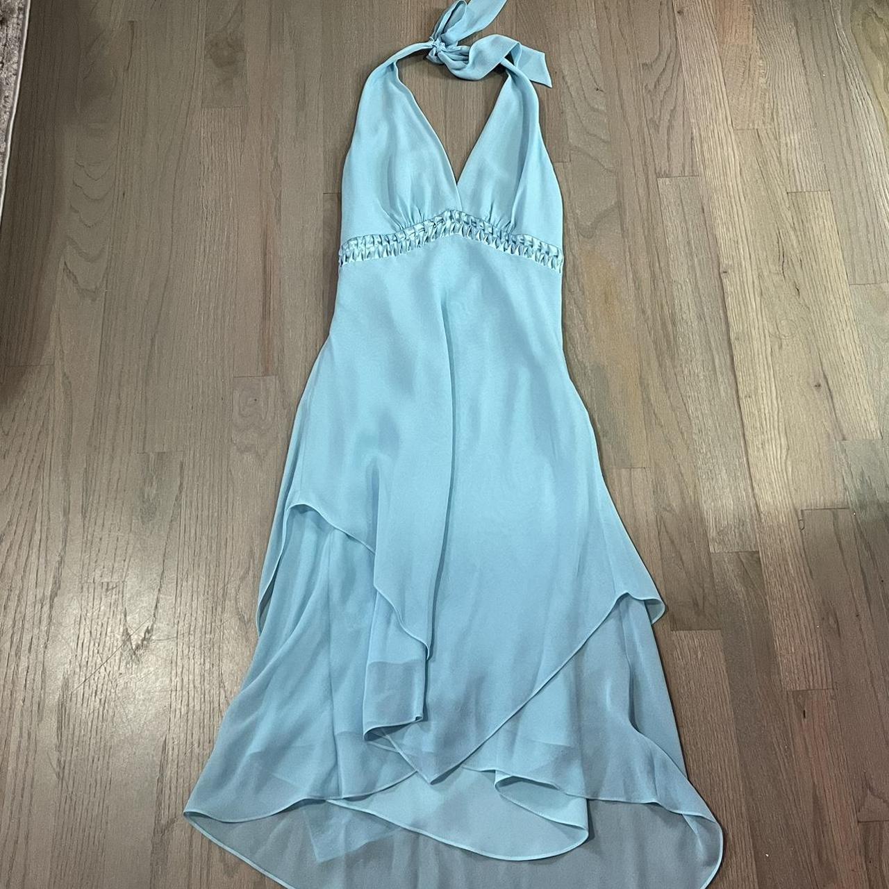 Gorgeous light blue halter midi dress The ends of... - Depop