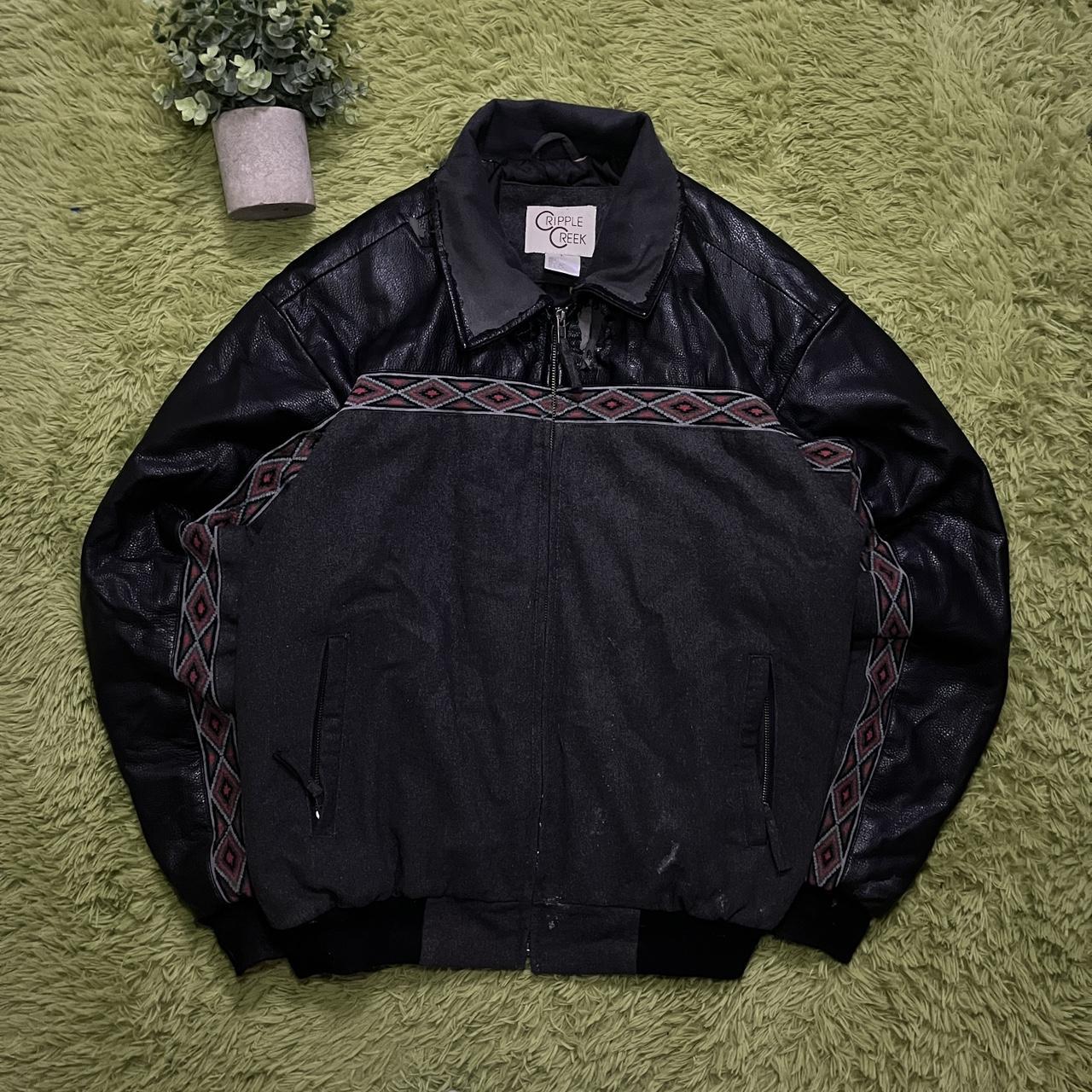 Aztec Leather Jacket Mens L #Trendy #AllOverPrint... | Depop