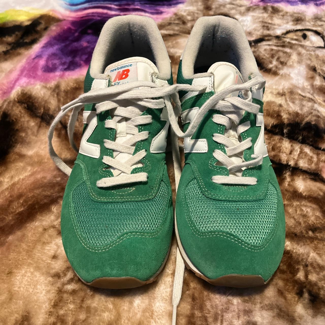 new balance 574 really good condition no rips no... - Depop