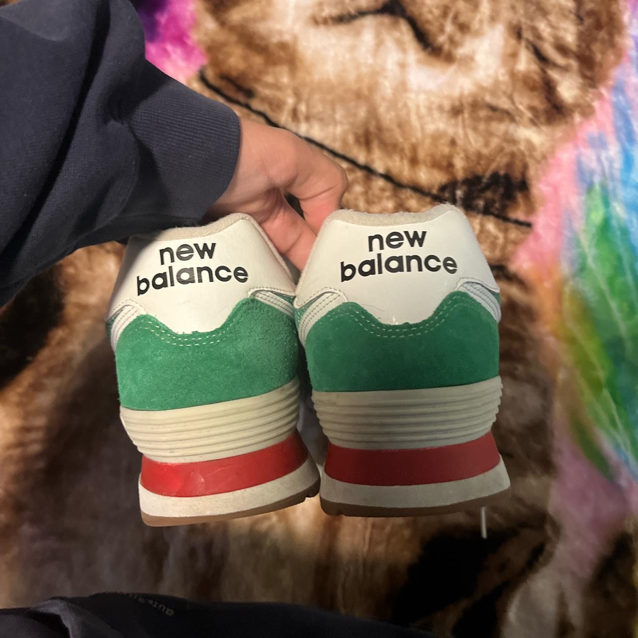 new balance 574 really good condition no rips no... - Depop