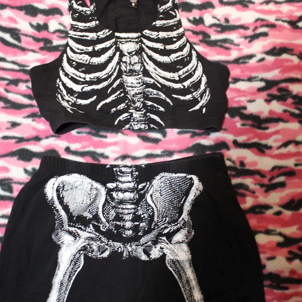 Dollskill skeleton two piece set! 🩻 Size small!... - Depop