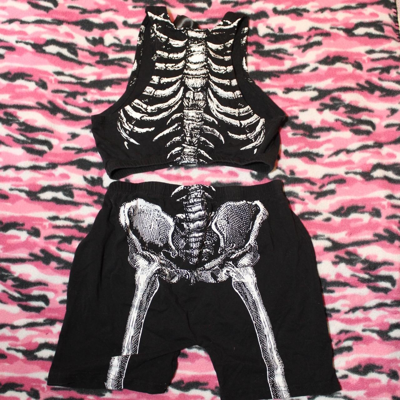 Dollskill skeleton two piece set! 🩻 Size small!... - Depop