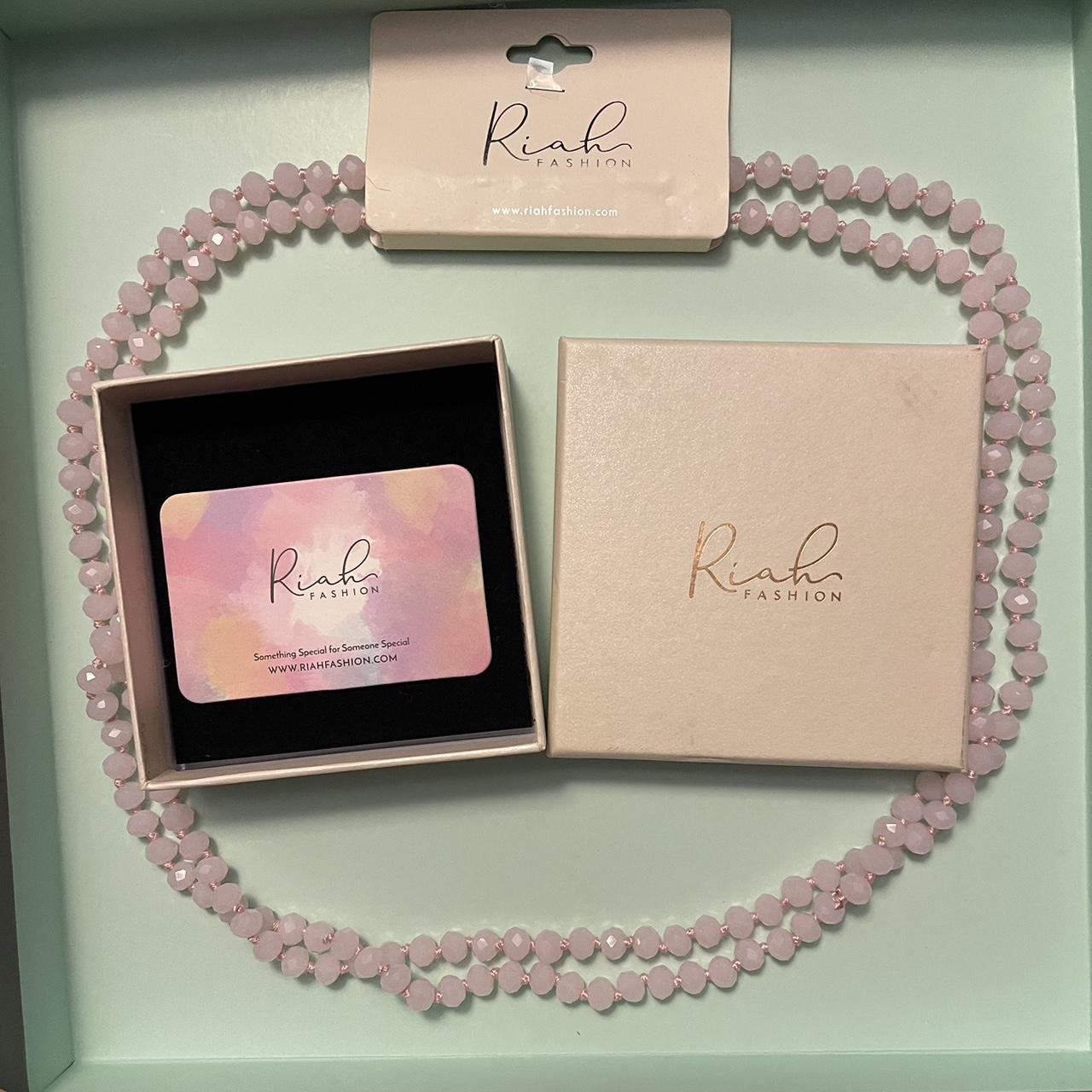 Riah brand pink faux pearl necklace. Price is for 2... - Depop