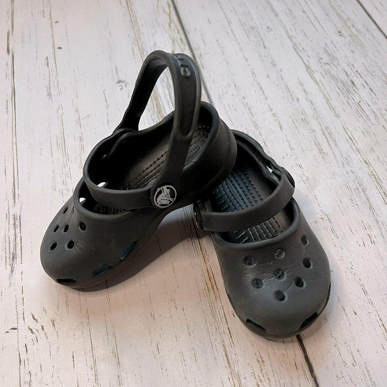 Gently preowned black Mary Jane Crocs. Light wear on... - Depop
