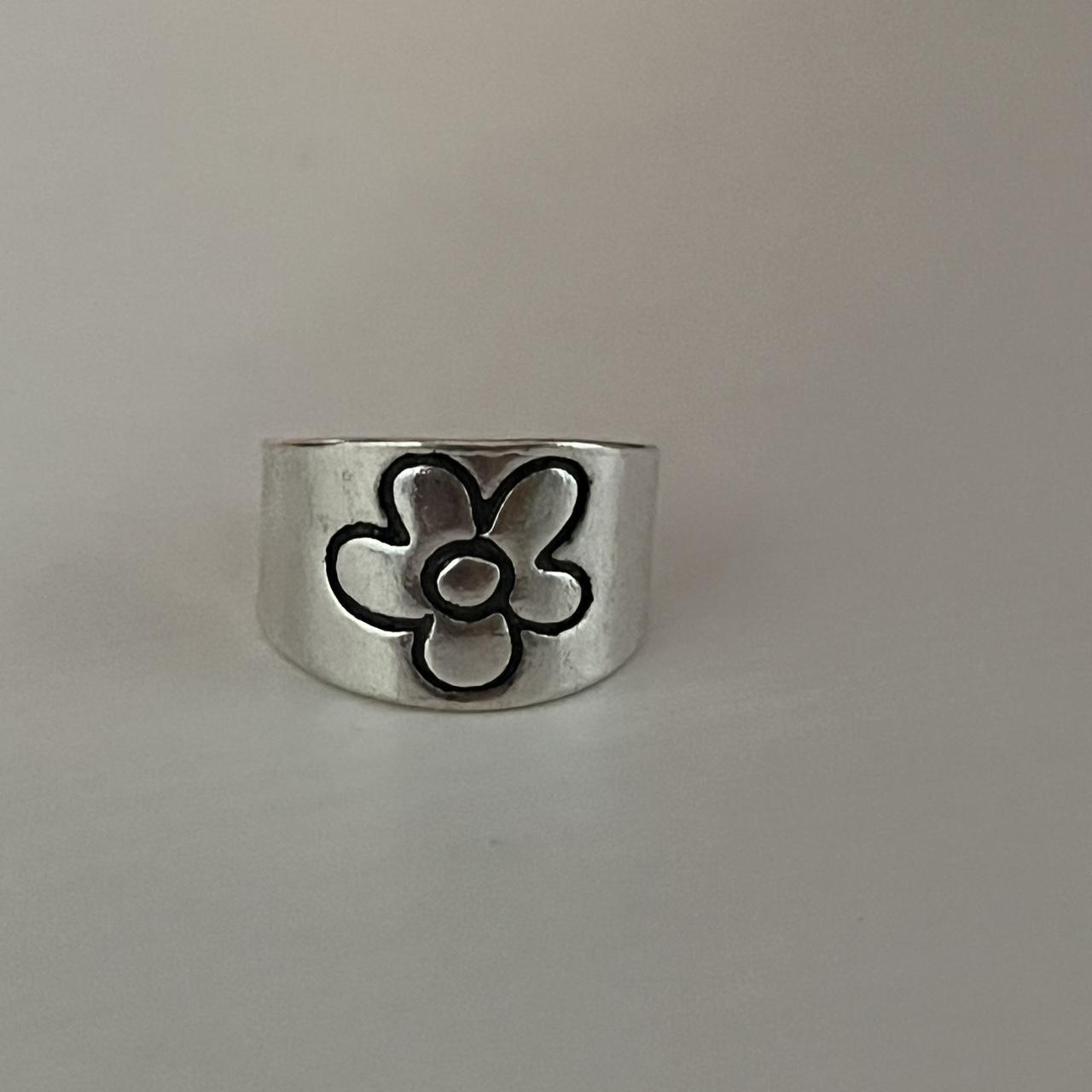 Silver adjustable flower ring #flowerpower #flowers... - Depop