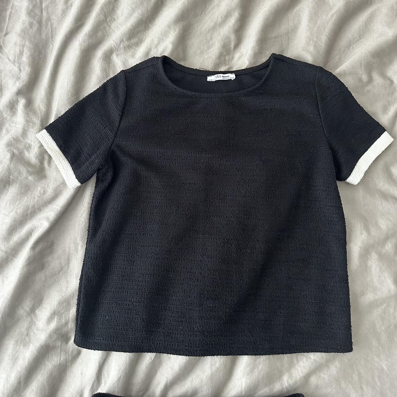 Zara matching top and skirt set in black. Top is... - Depop