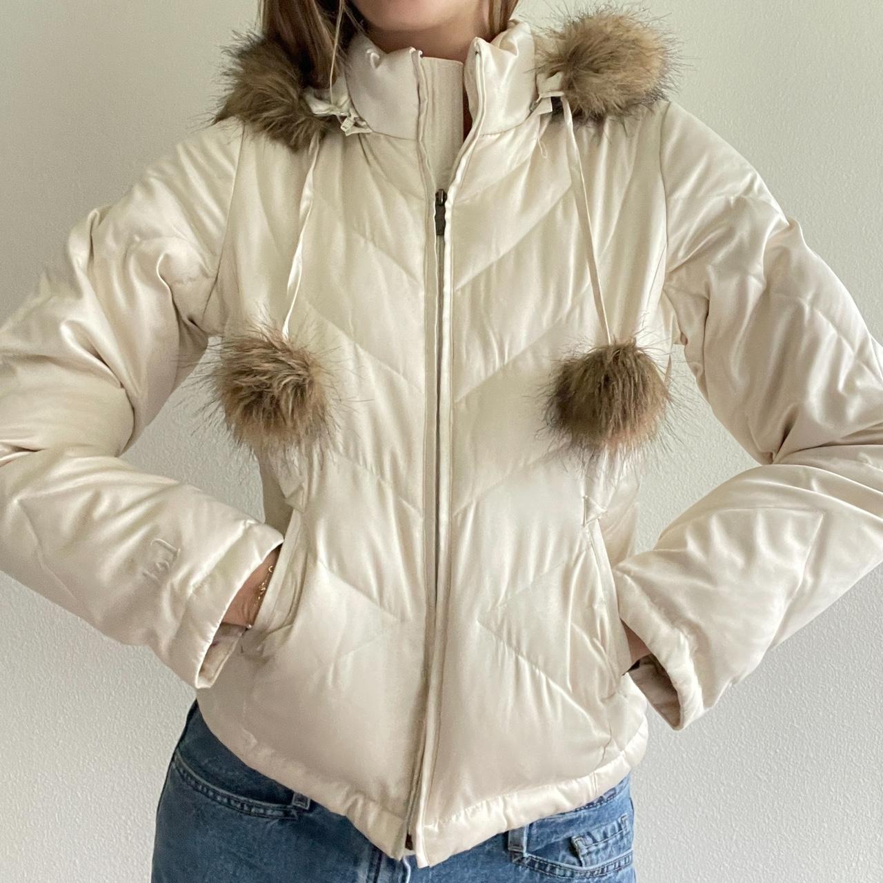 Early 2000s fur lined puffer jacket cutest y2k... - Depop