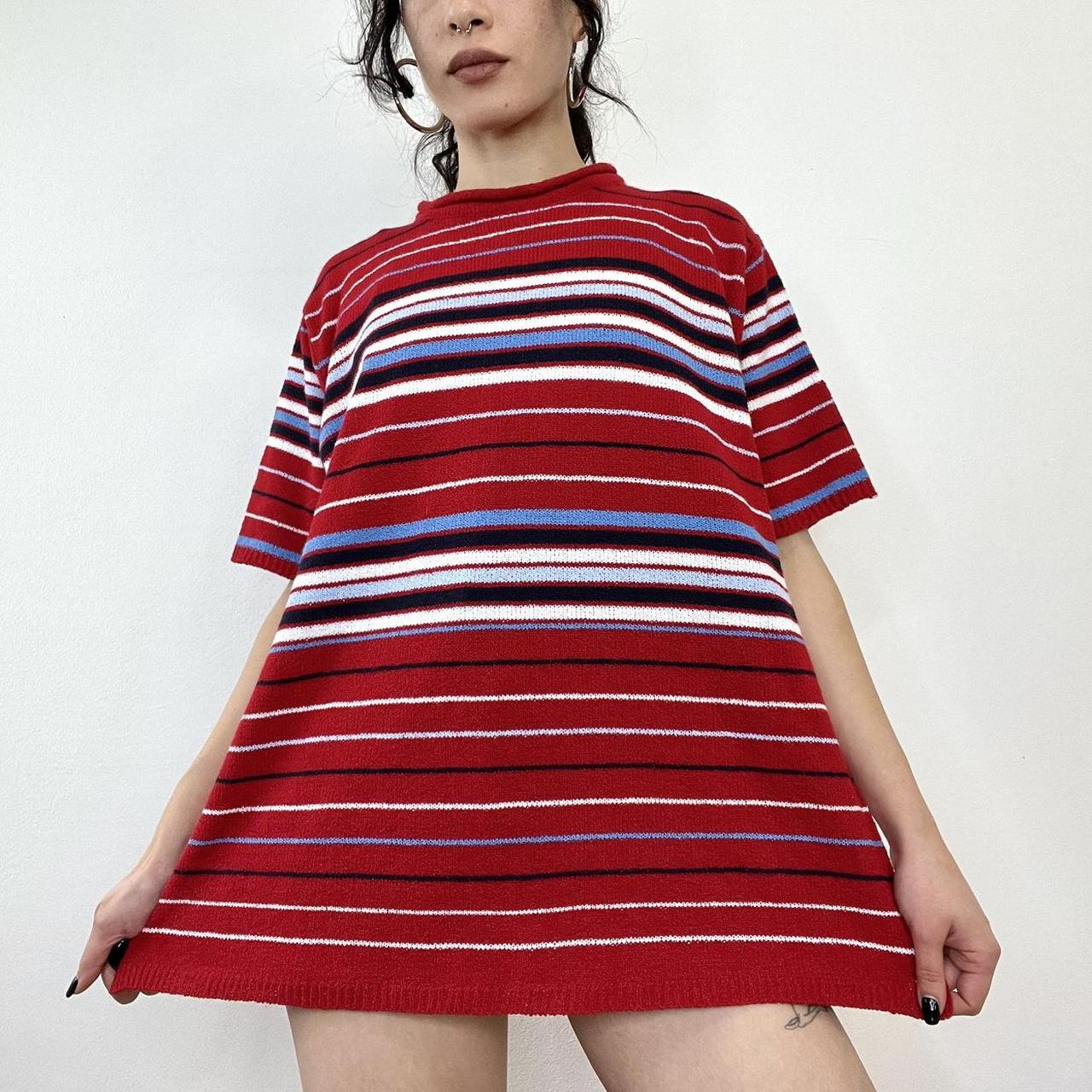 adorable late 90’s red striped shirt by bobbie... - Depop