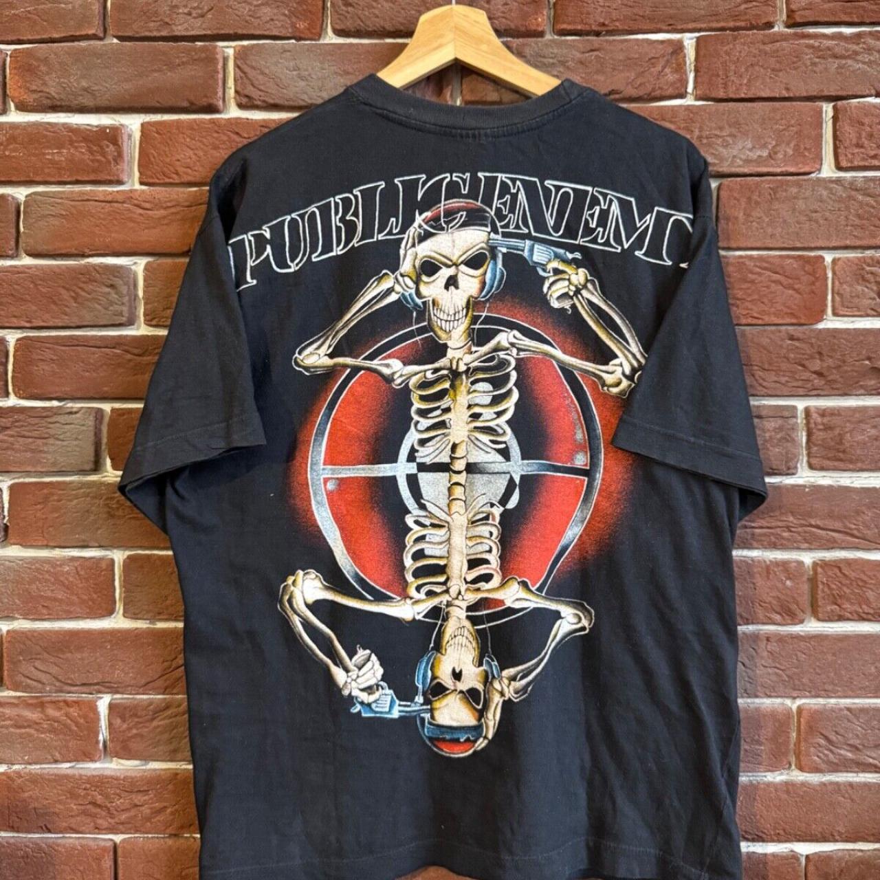 Vintage 90s Public Enemy Rap Band Tee Skull Grail... | Depop