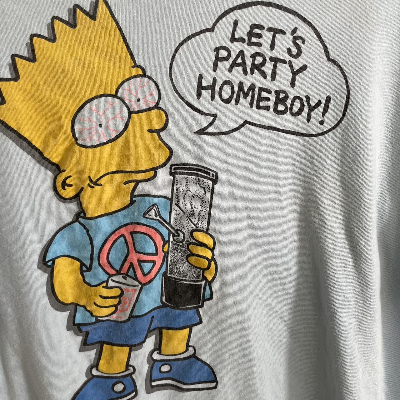 Vintage 90s Blue Bart Simpson "Let's Party Homeboy"... | Depop