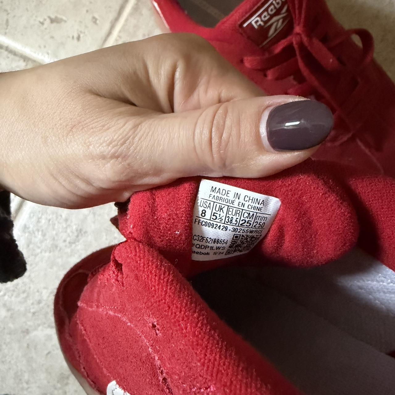 Red Reebok Classic Leather trainers #sneakers #classic | Depop