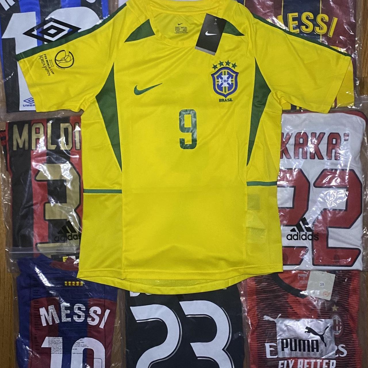 BRAZIL WORLD CUP 2002 RONALDO #9 JERSEY SIZE MEDIUM - Depop