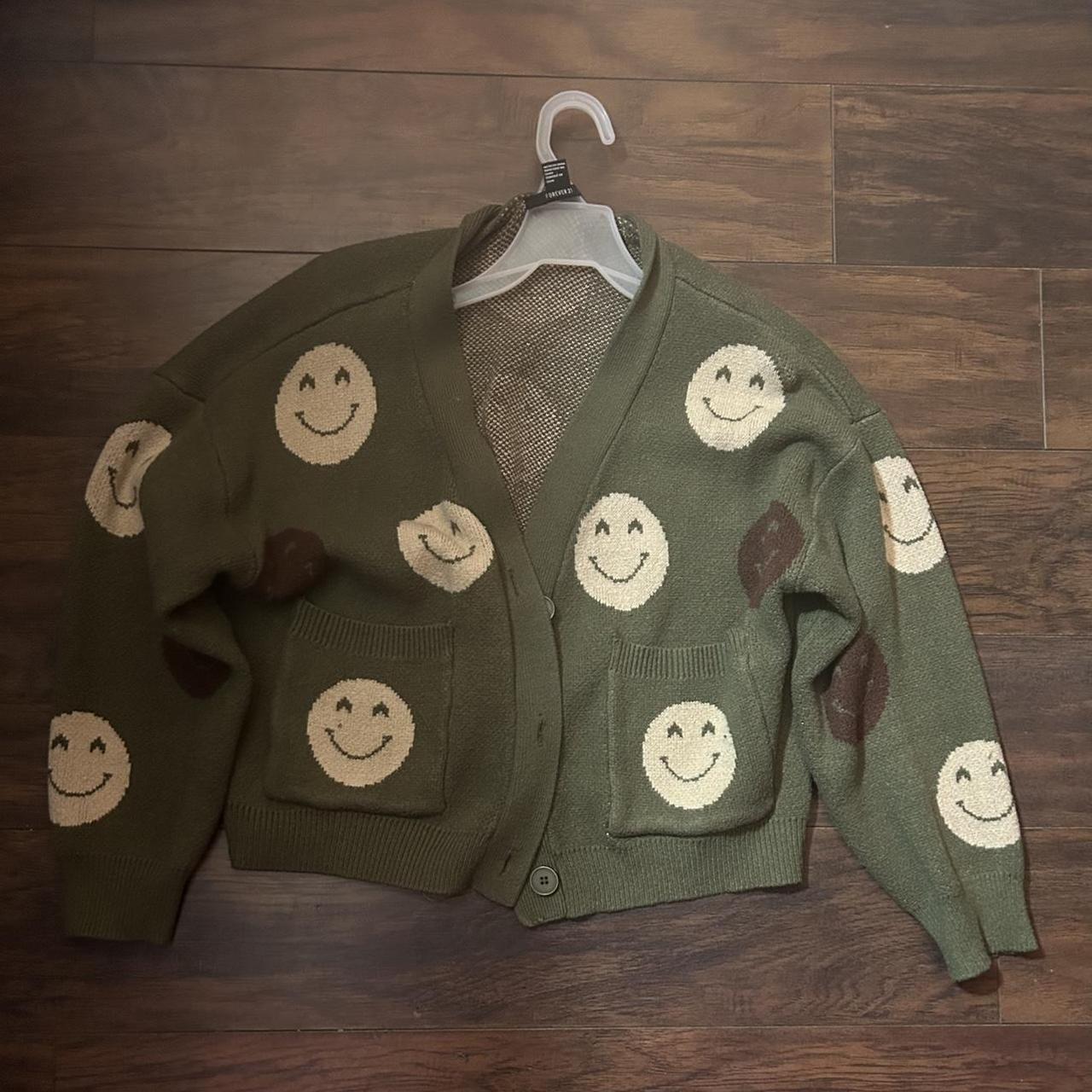 Smiley Face Cardigan - Depop