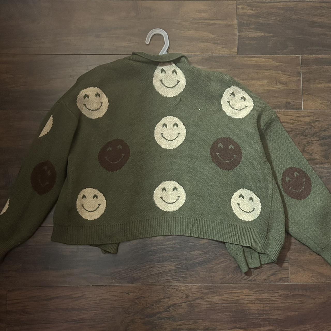 Smiley Face Cardigan - Depop