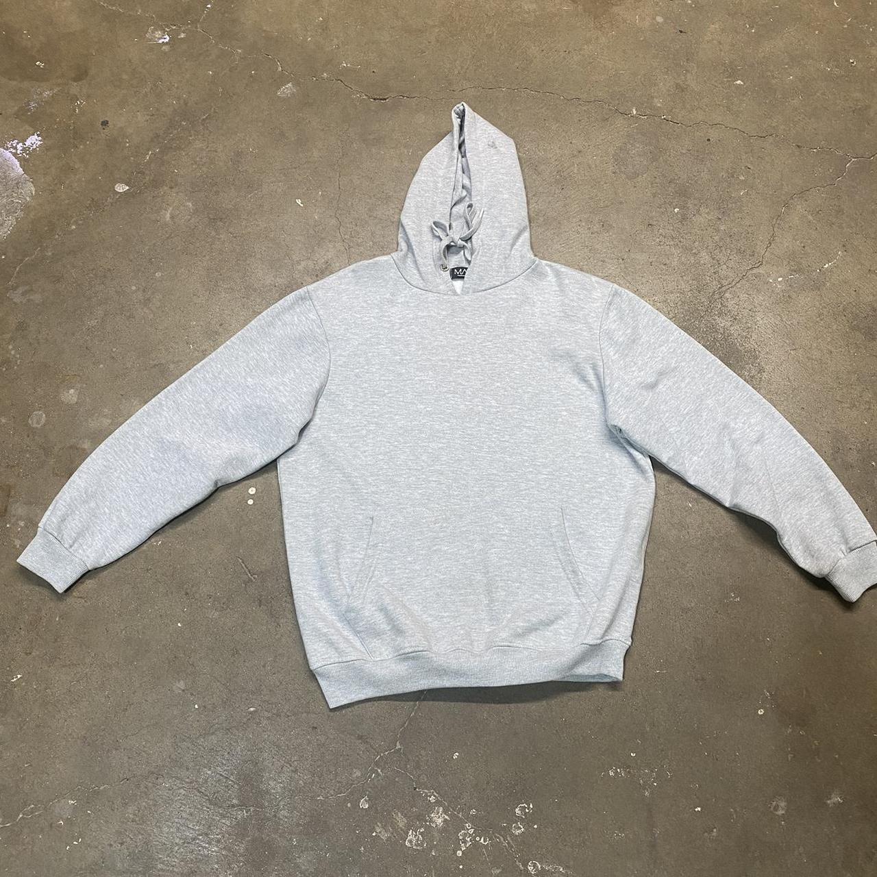 BoohooMan light grey hoodie Oversized SMALL very... - Depop