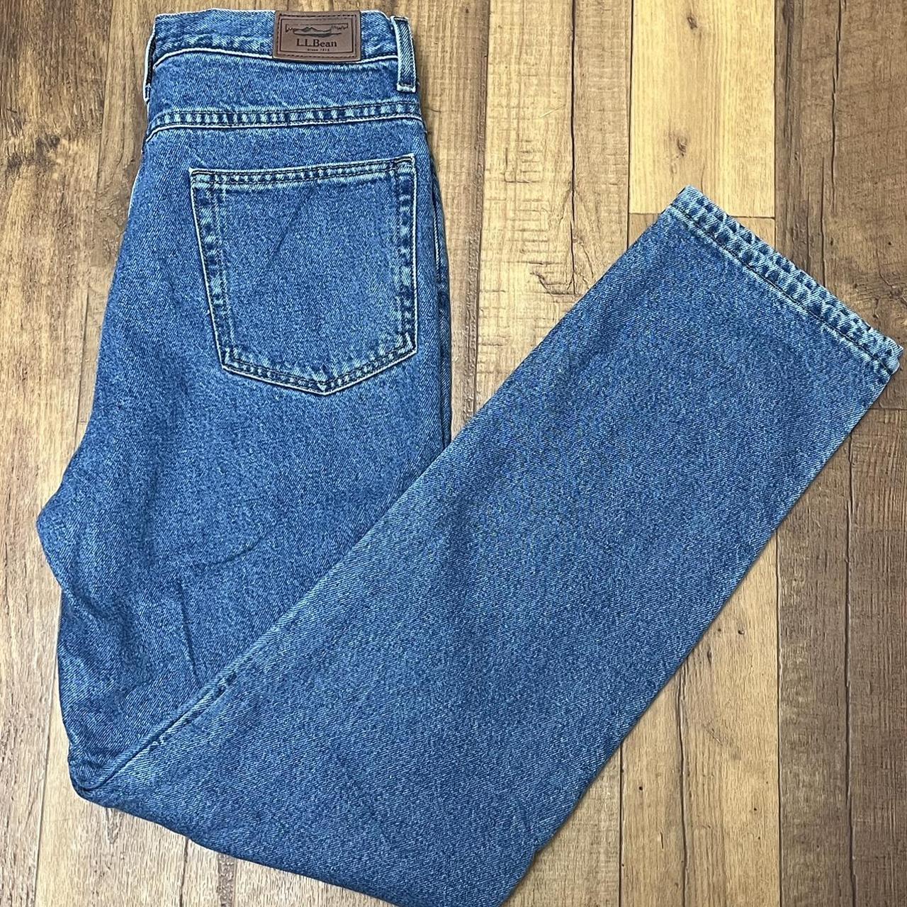 LL Bean Mens Classic Fit Flannel Lined Denim Blue... - Depop