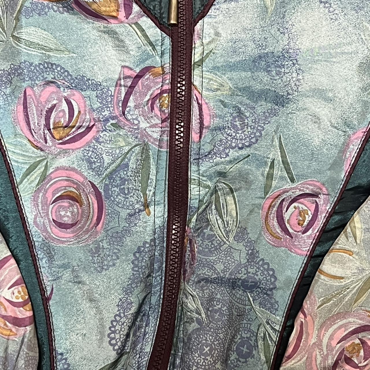 Vintage Outbrook Women’s Floral Full Zip Up... - Depop