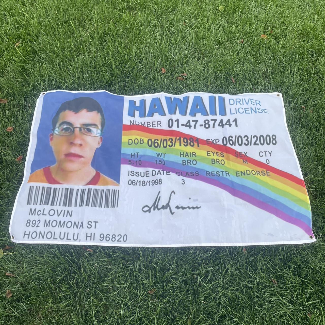 Mclovin Fake ID Flag Superbad’s Mclovin Hawaii fake... - Depop