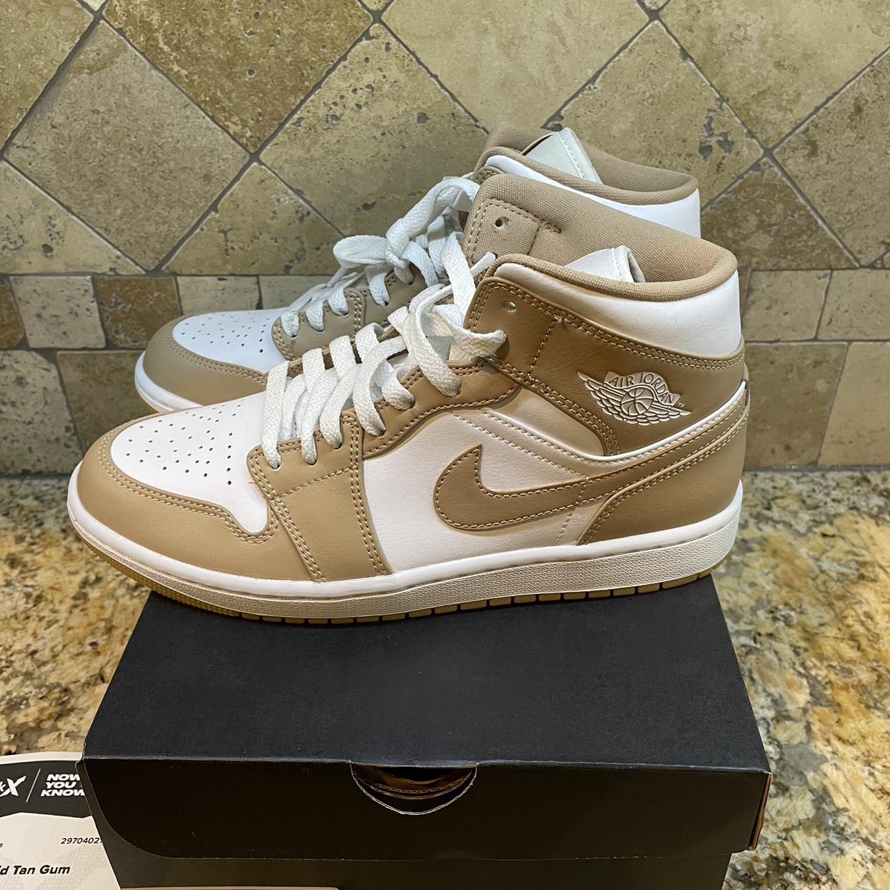 Jordan 1 Mid Tan Gum Jordan 1 Mid Tan Gum. 100%... - Depop