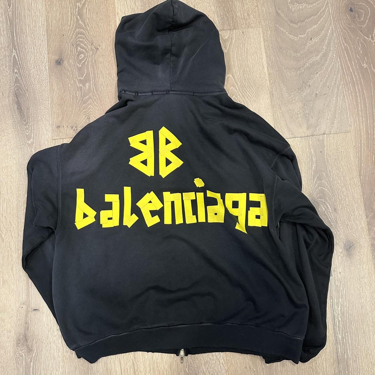 Balenciaga Tape Zip Up Hoodie super good condition... - Depop