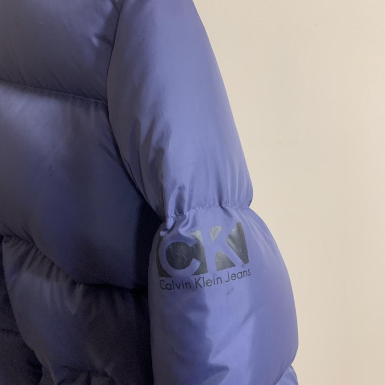 Calvin Klein Purple Puffer Jacket - thick puffer... - Depop