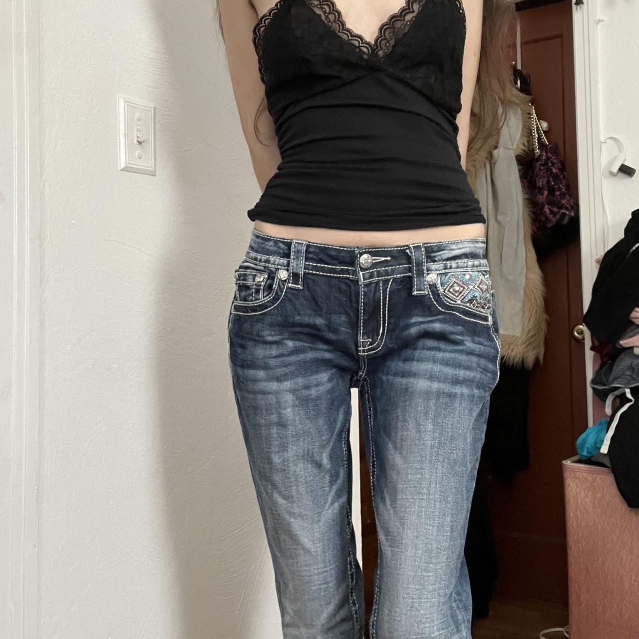 y2k low rise miss me jeans ! size 28 ! shipping is... - Depop