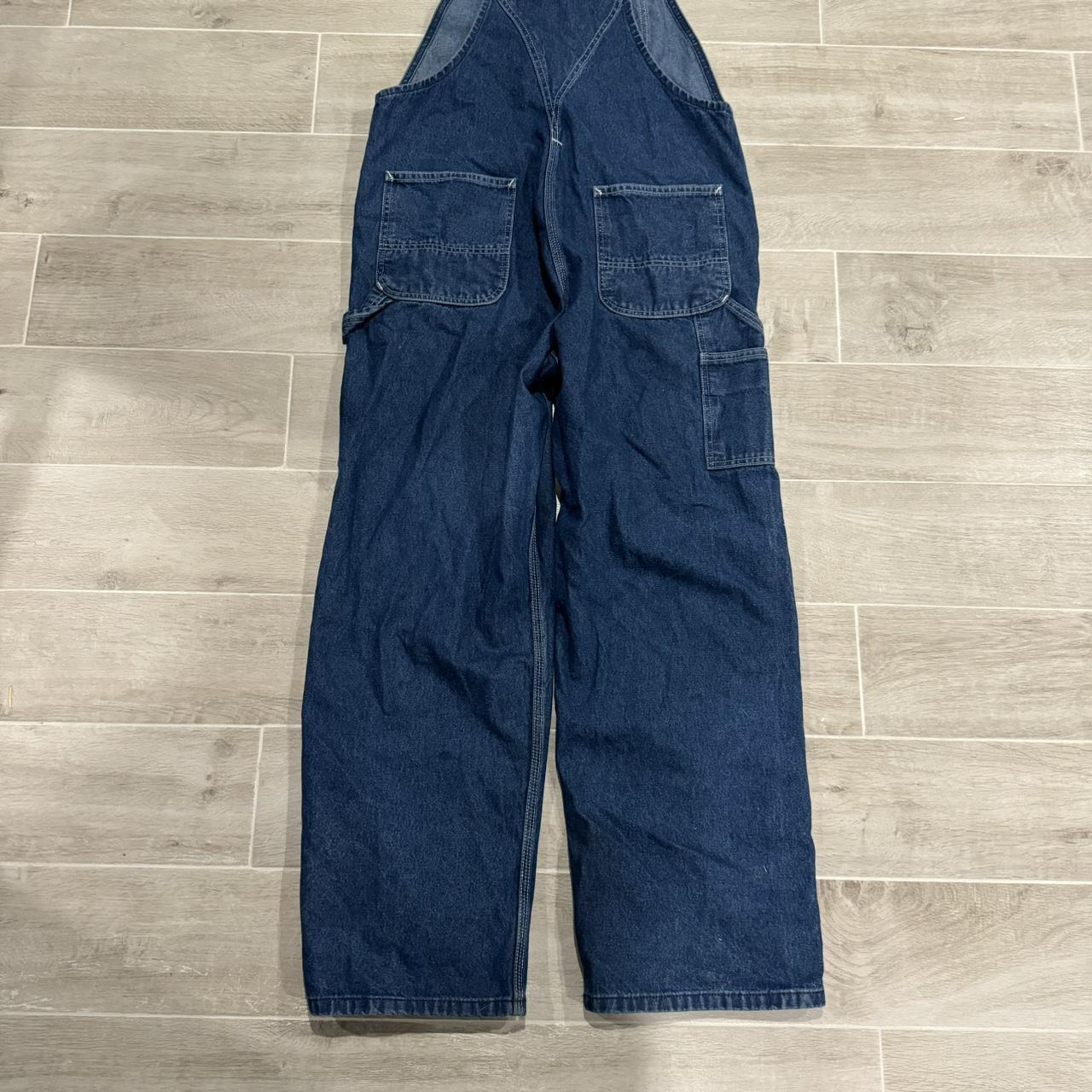 Y2K Carhartt Denim Overalls waist size 38 inseam... - Depop