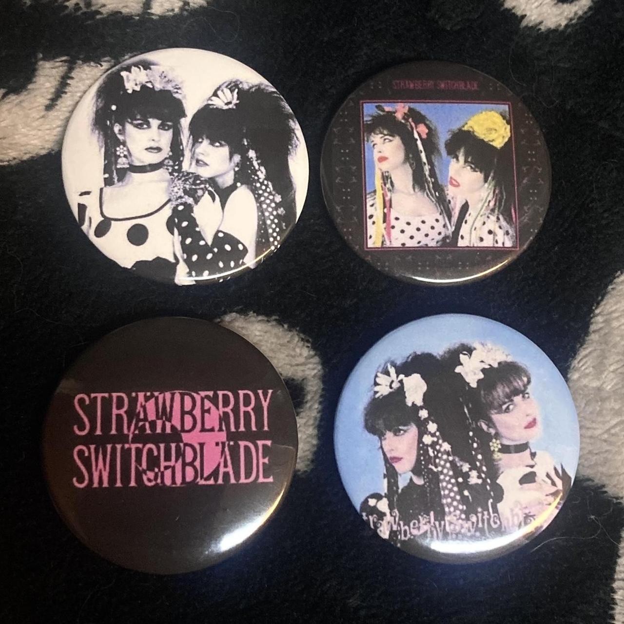 strawberry switchblade band pins! the price stated... | Depop