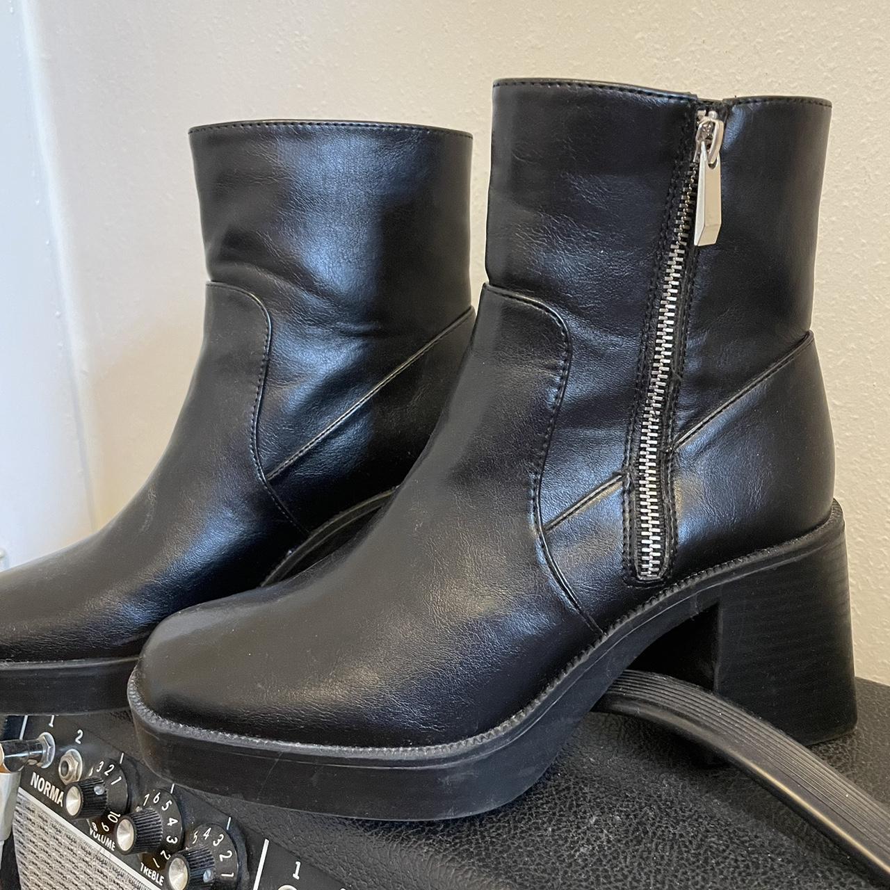 Repop,Size 7 Raid brand black chunky boot. - Depop