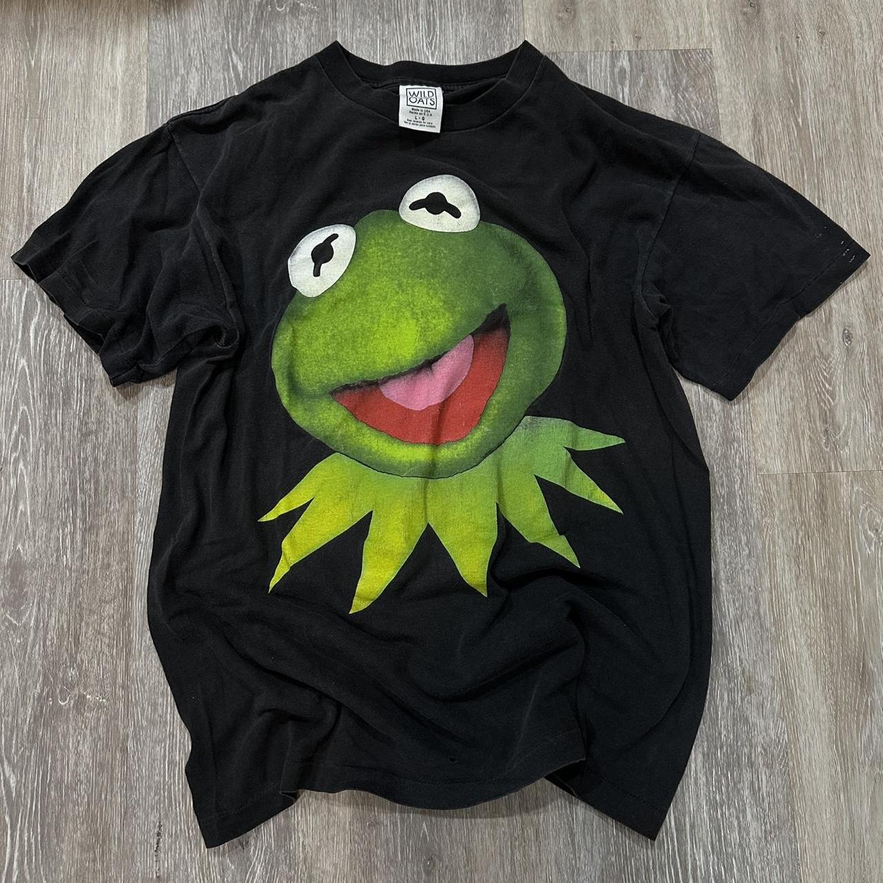 🐸90’s single stitch Kermit tee💚 Size L Wild Oats... - Depop