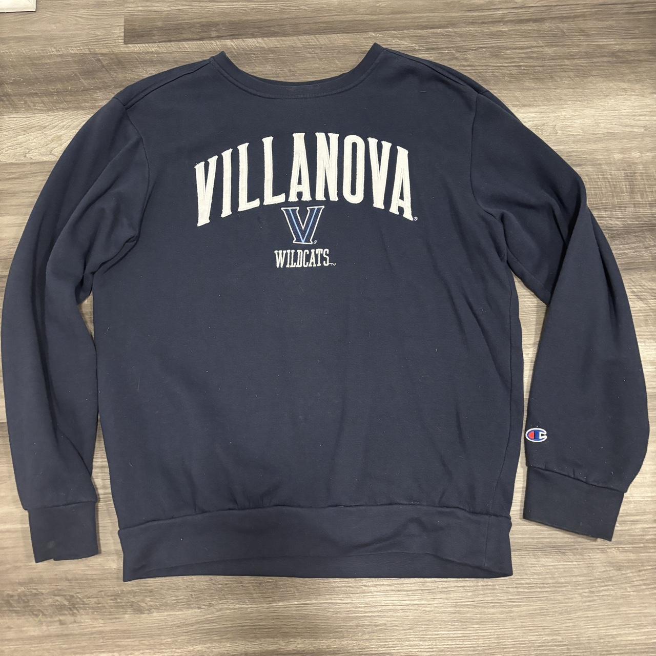 Navy blue Villanova crew neck, champion, size medium - Depop