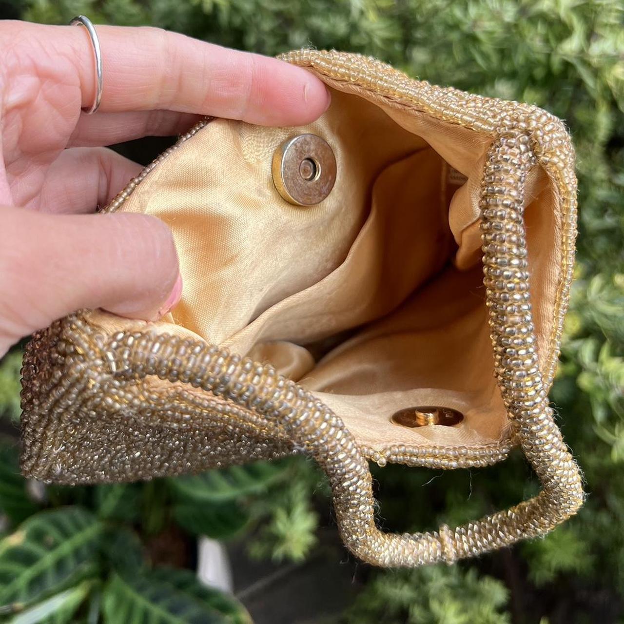 Insanely stunning vintage beaded mini bag. Gold 🌟... - Depop