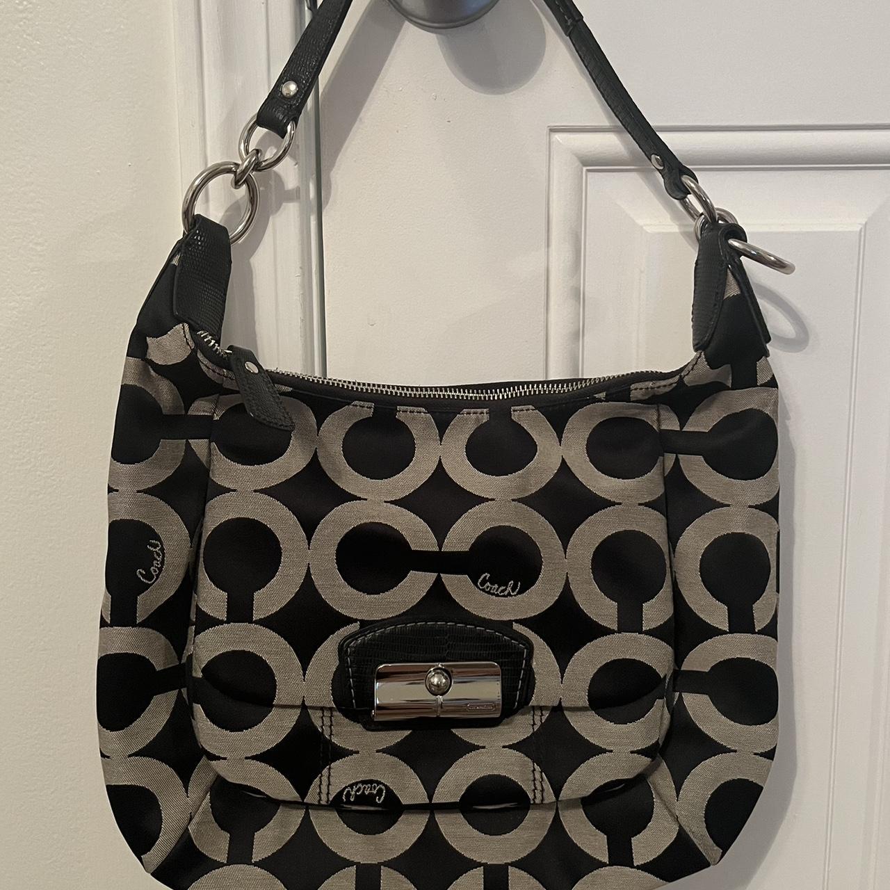 Black c print coach purse shoulder bag vintage... - Depop