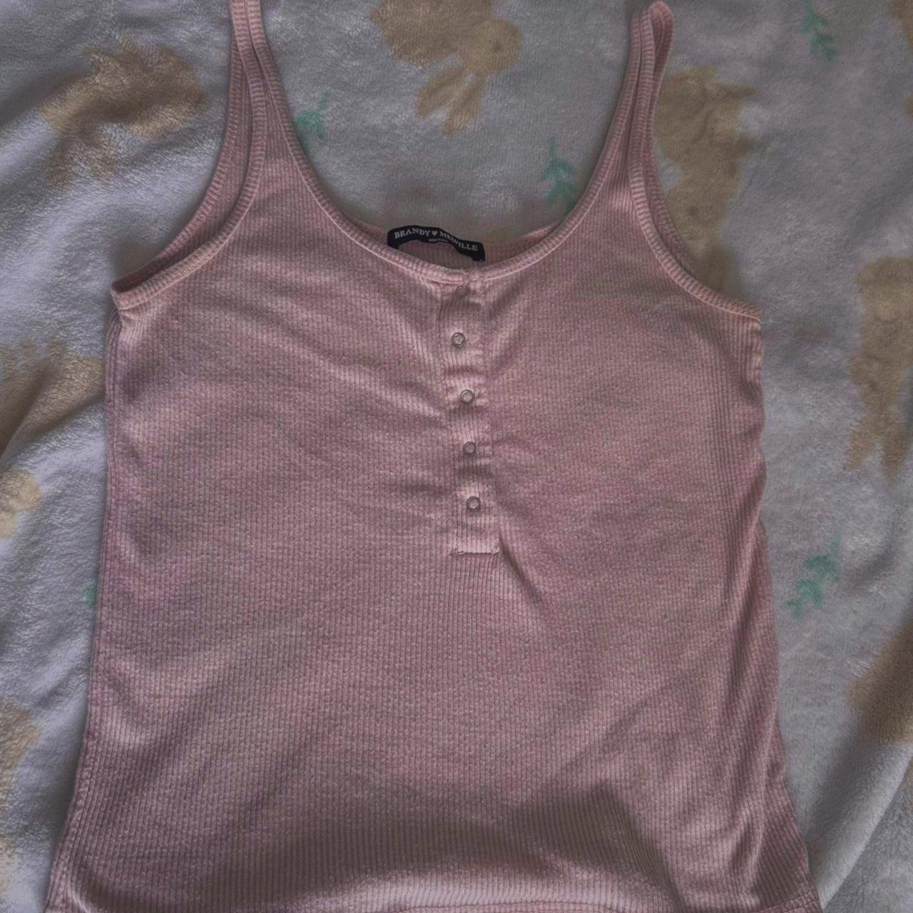 🤍Pink brandy melville tank top 🎀 🌸I’m a little too... - Depop