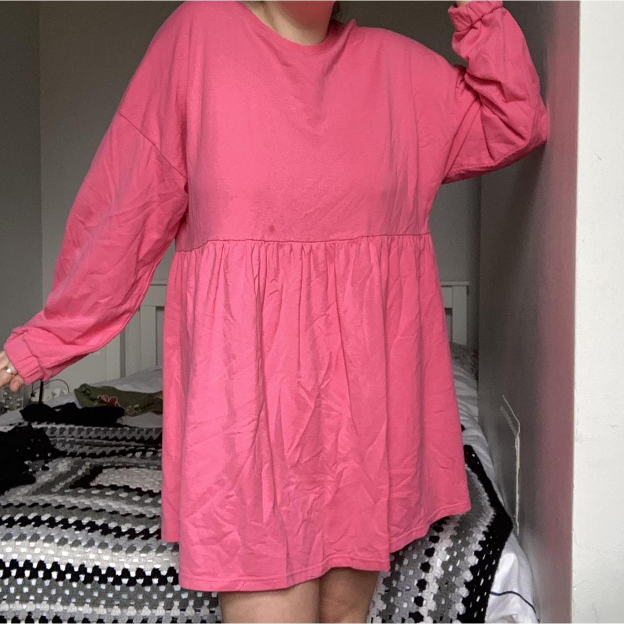 Asos design oversized bright pink sweater dress,... - Depop
