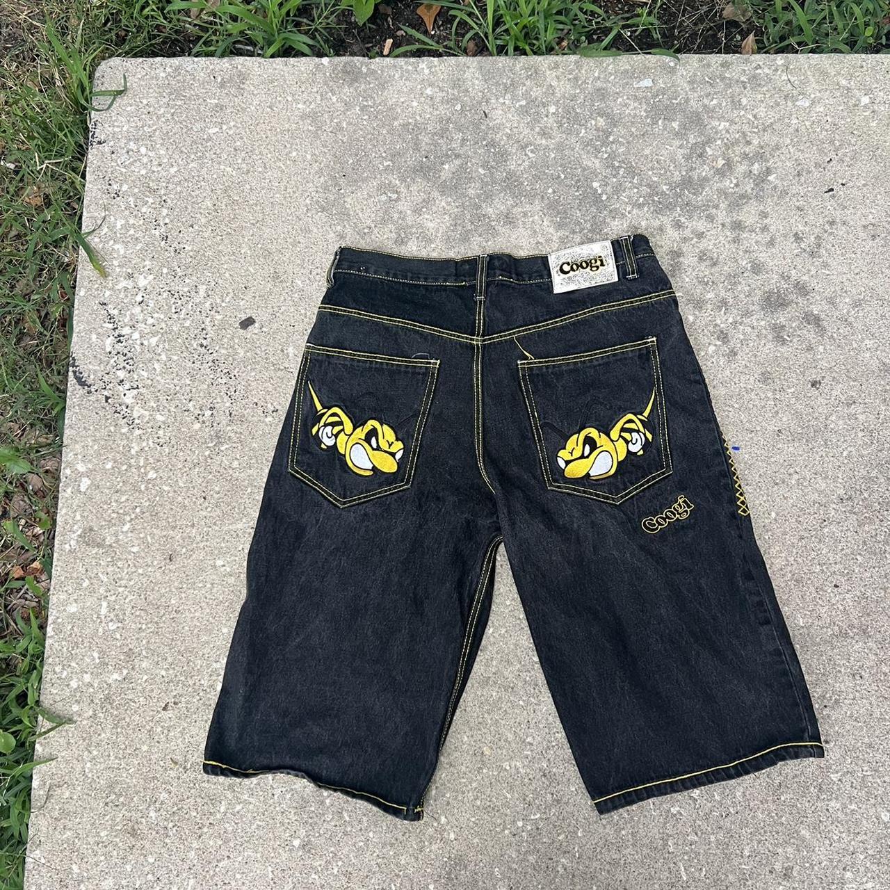 Embroidered cyber Y2K bumble bee coogi jnco styled... - Depop