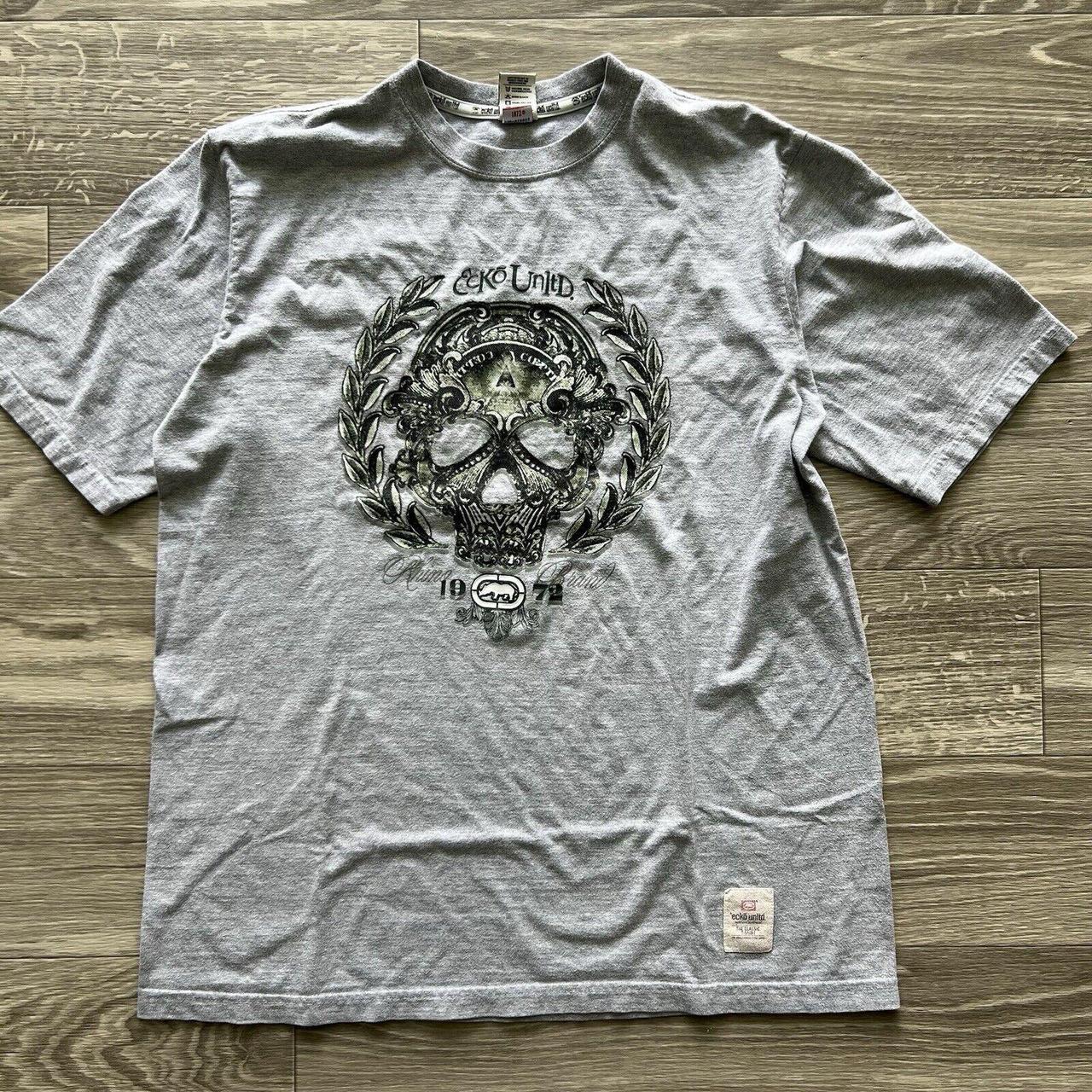 Vintage Ecko Unltd Skull T Shirt Mens XL Grunge Y2K... - Depop