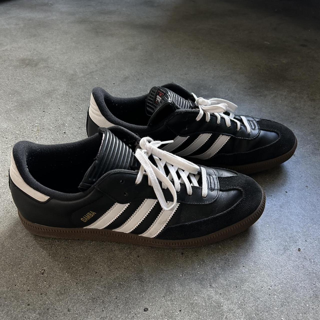 Black Sambas, Custom white laces Size Men’s 11, in... - Depop