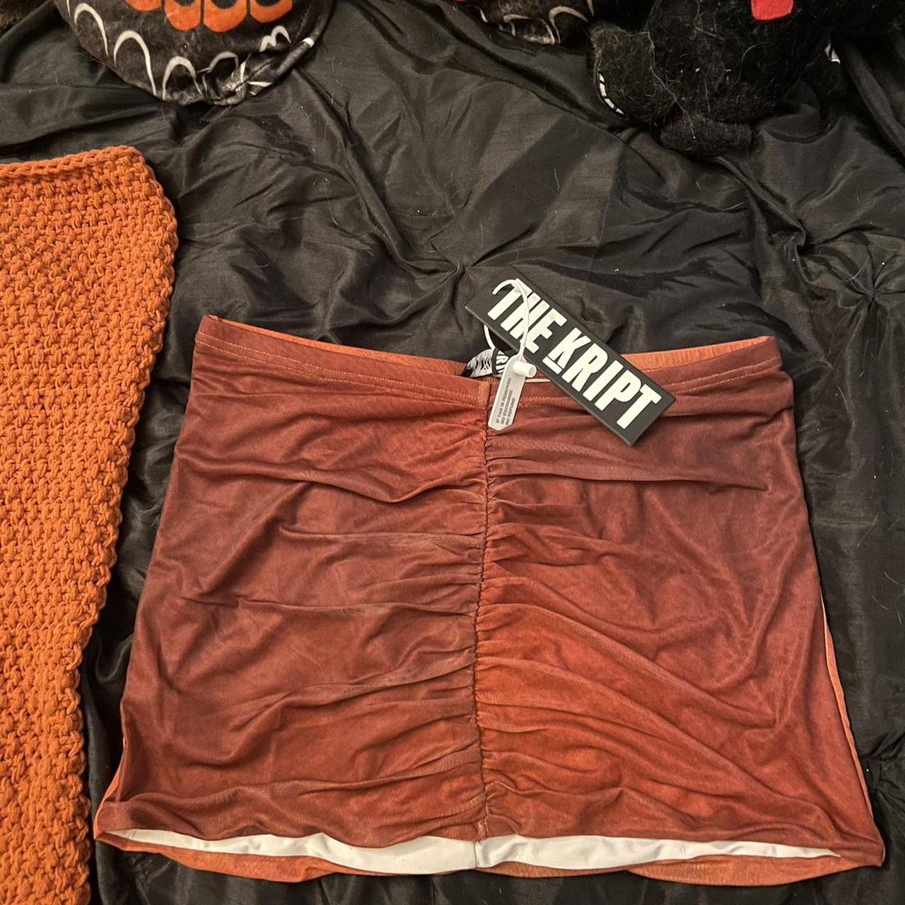 The Kript orange ruched skirt - Depop