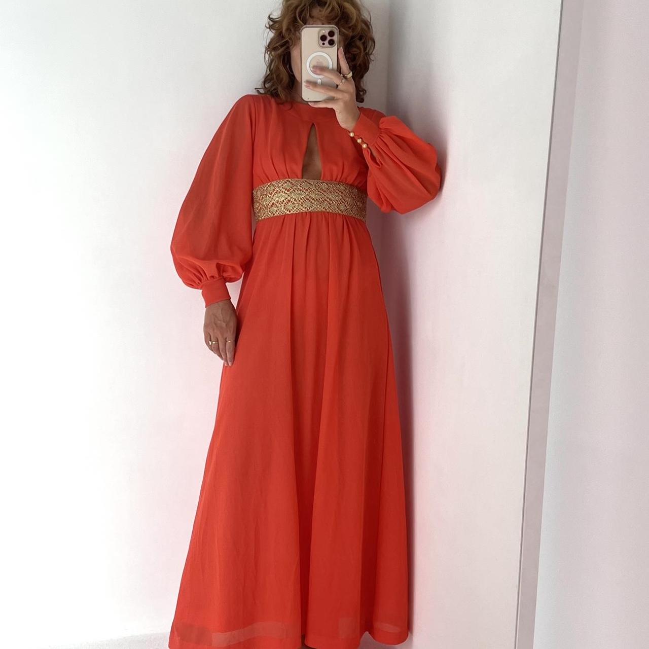 Divine 70s Blouson Sleeve Gown True vintage... - Depop