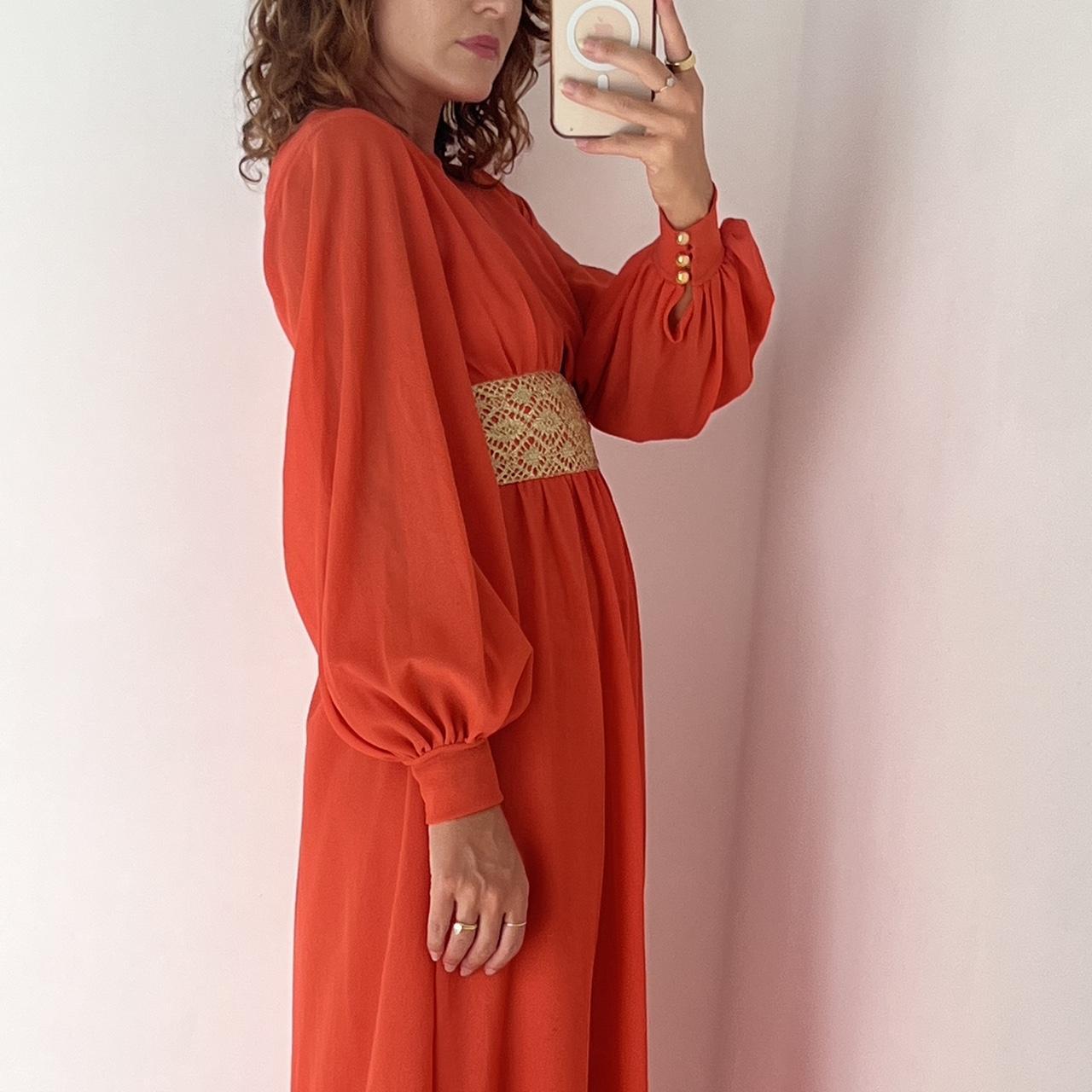 Divine 70s Blouson Sleeve Gown True vintage... - Depop