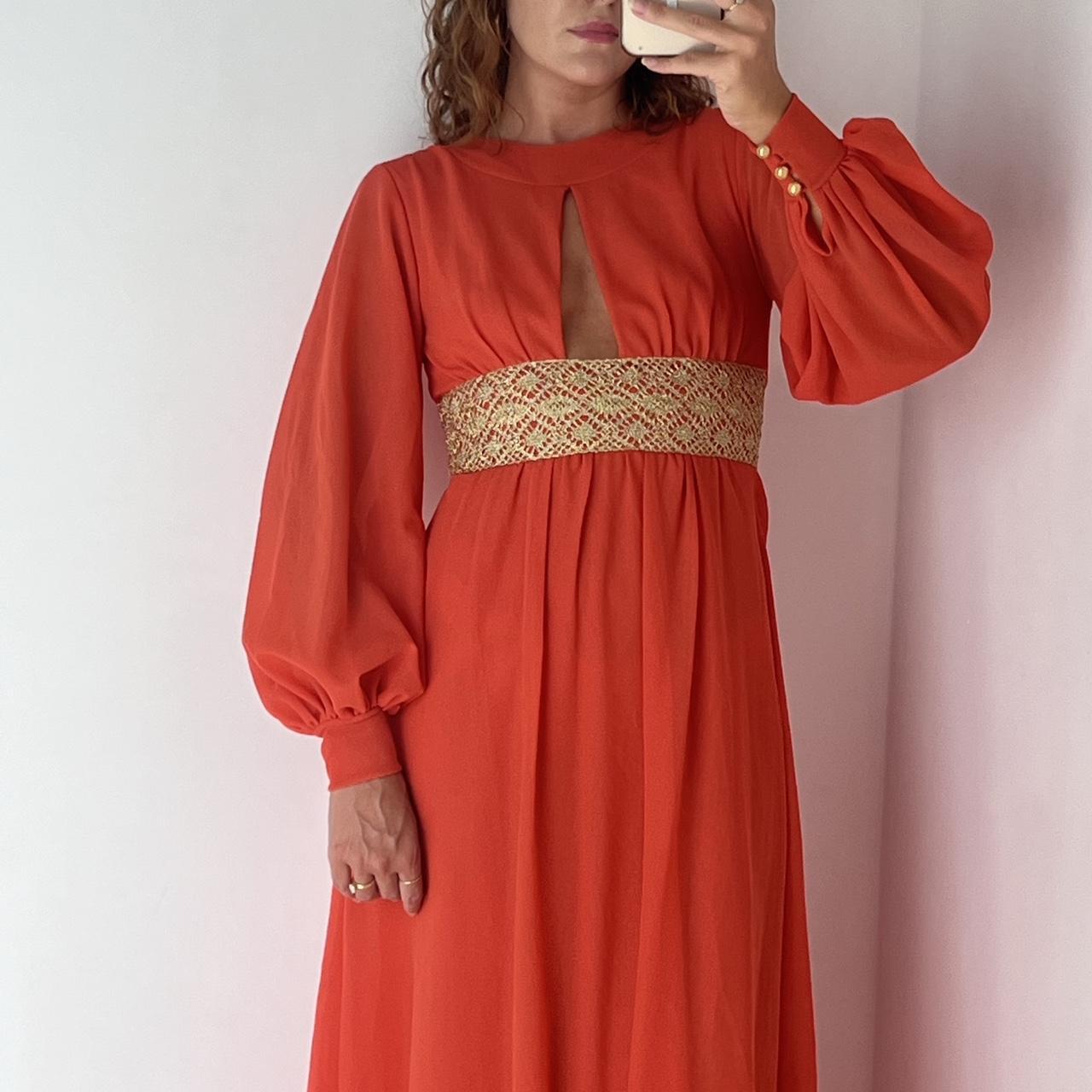 Divine 70s Blouson Sleeve Gown True vintage... - Depop