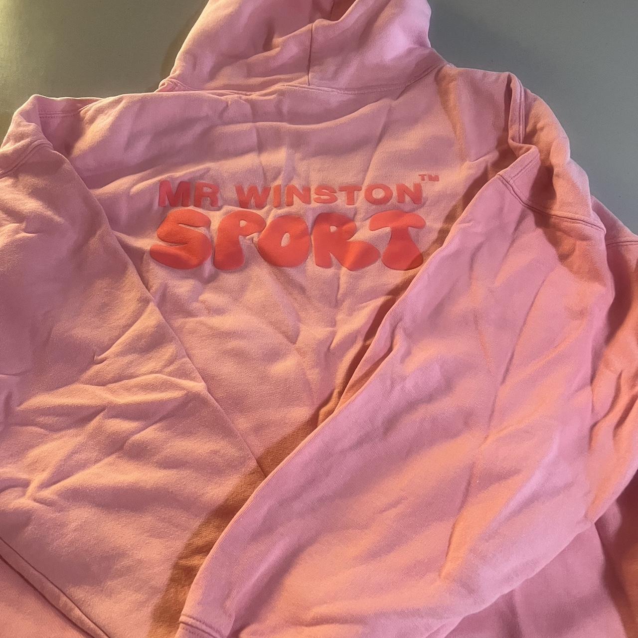 Mr Winston Pink Hoodie - Size Medium Small Stain,... - Depop