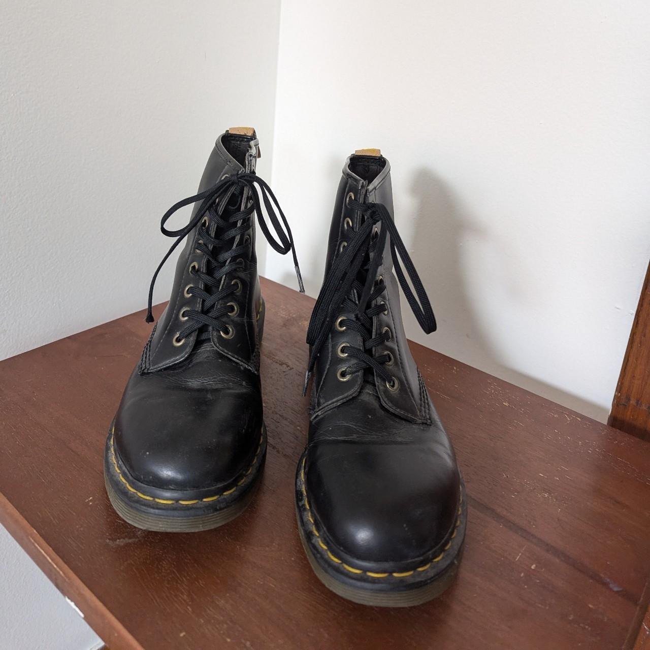 Black Vegan Leather Doc Martens 14045 Felix Lace... - Depop