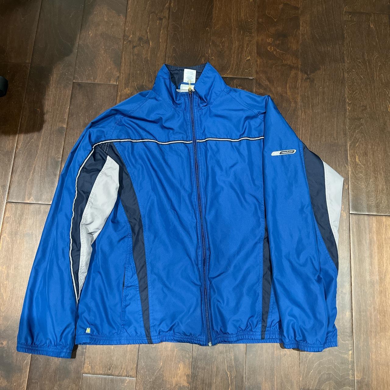 Reebok Men's Blue and Grey Jacket | Depop