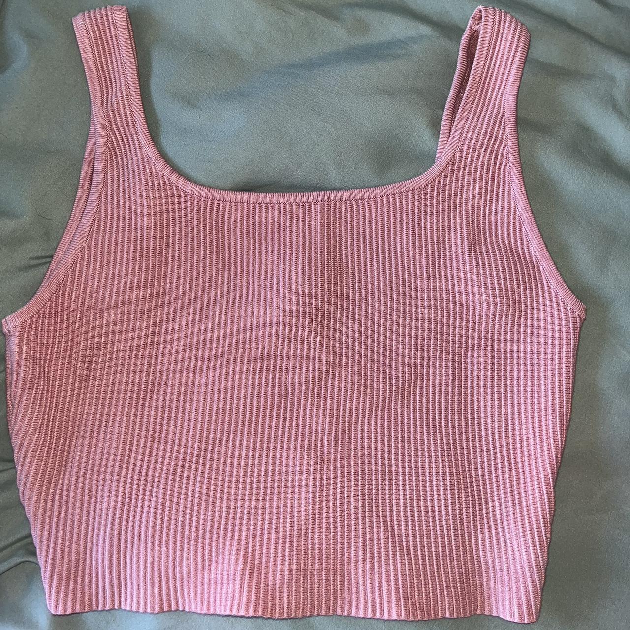 Light pink ribbed tank top! Sooo comfortable and... - Depop